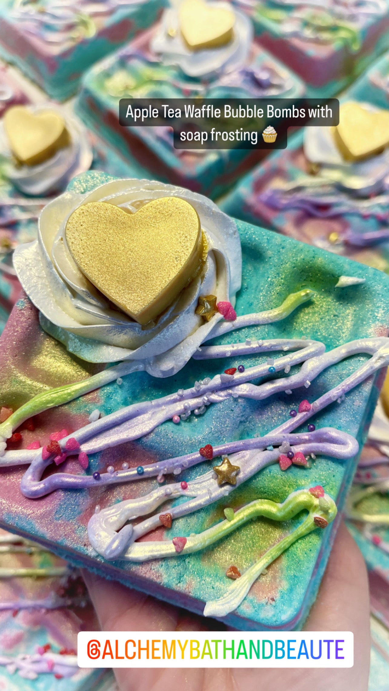 Alchemy Waffle Bubble bomb with Cold process soap Icing! READY TO SHIP ...